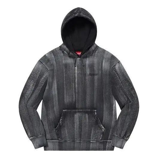 Supreme Brush Stroke Hooded Sweatshirt - Black/white