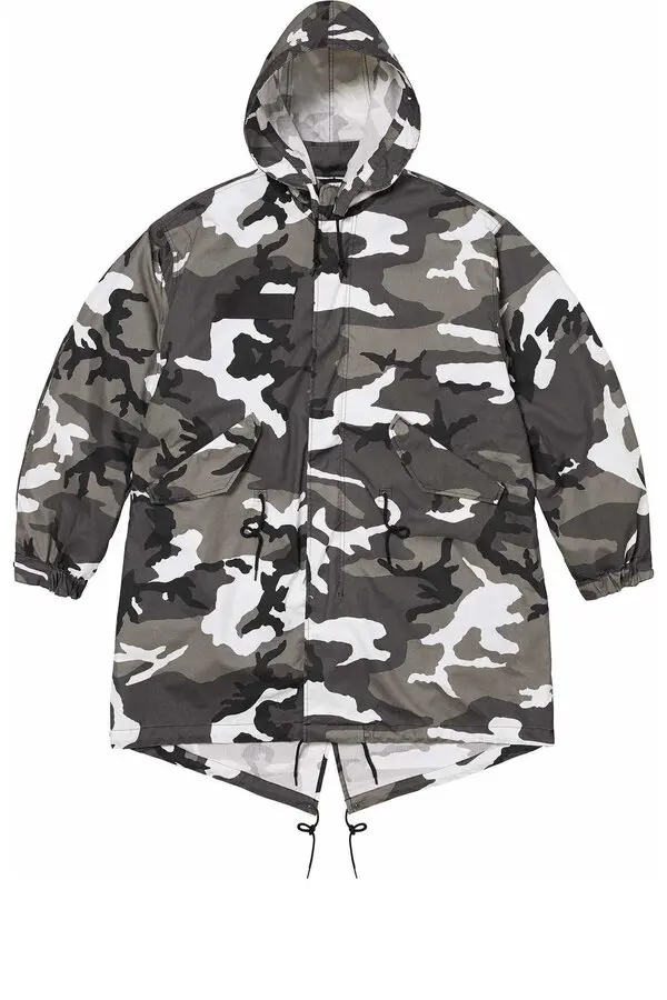 Supreme X Futura Fishtail Parka - Black/white/grey