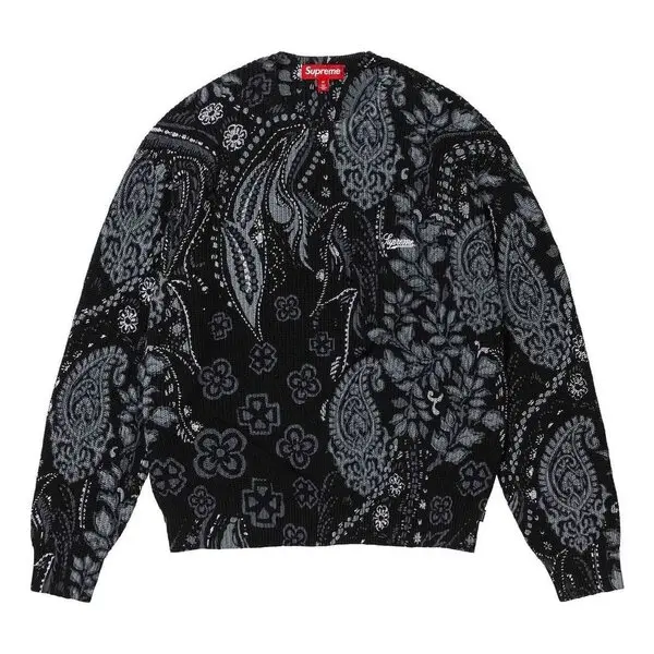 Supreme Printed Paisley Sweater - Black/white