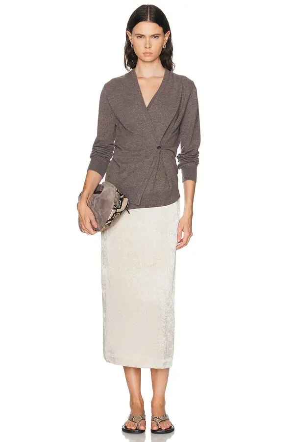 RÓHE Twisted Ballet Cardigan In Taupe