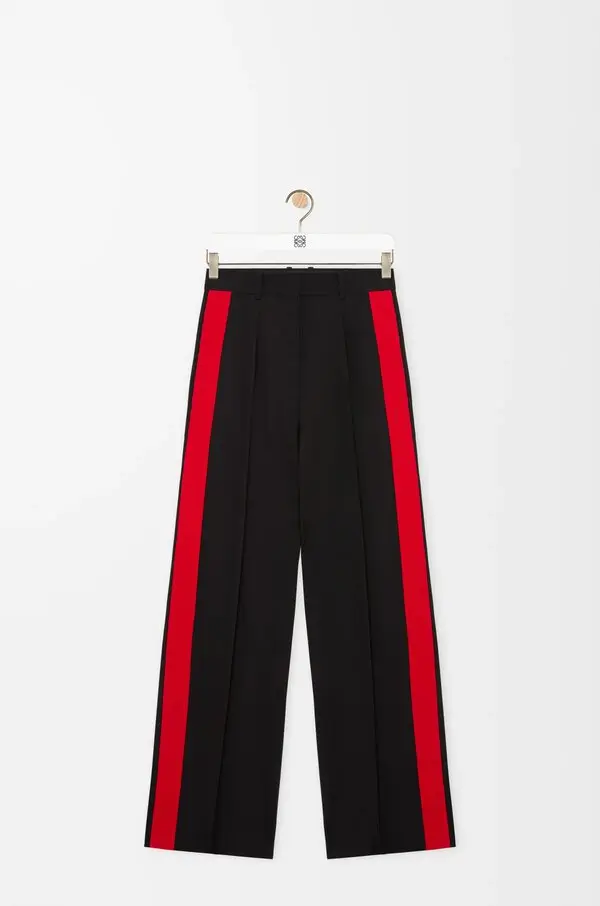Loewe Tailored Wide-leg Trousers With Contrast Stripe Detail