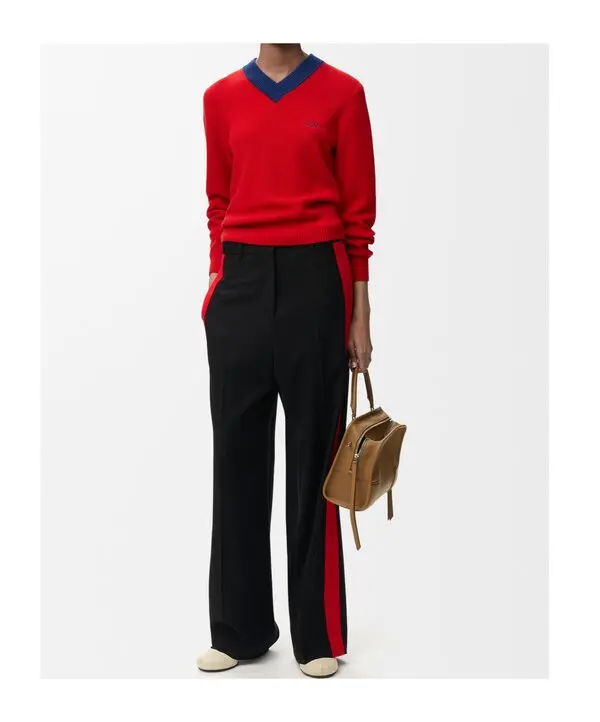 Loewe Tailored Wide-leg Trousers With Contrast Stripe Detail