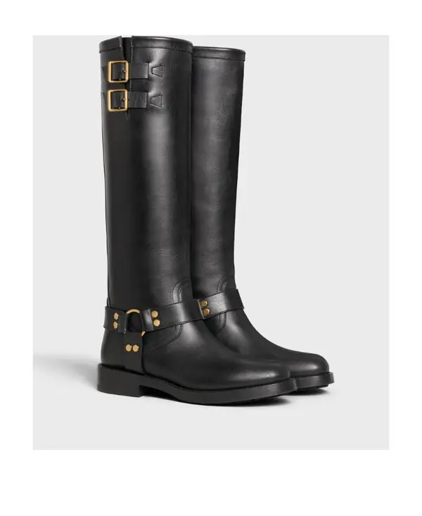 Celine High Boot Biker In Calfskin Vegetal Tanning