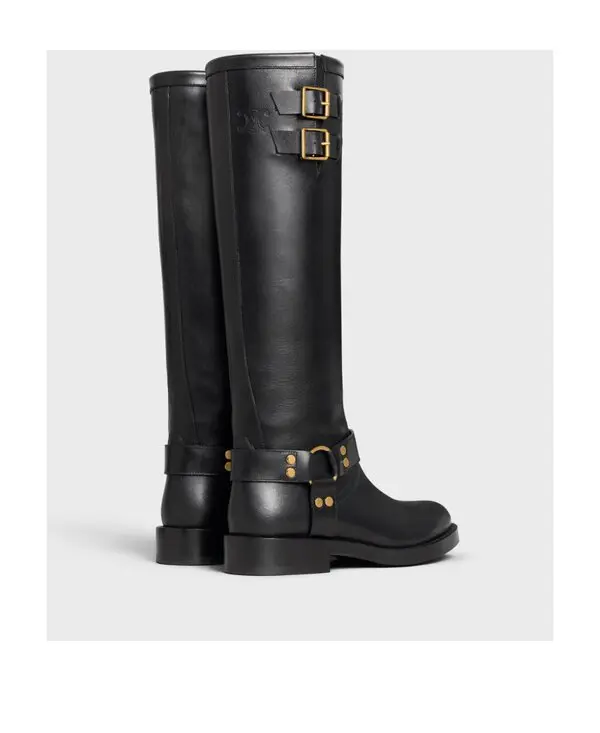 Celine High Boot Biker In Calfskin Vegetal Tanning