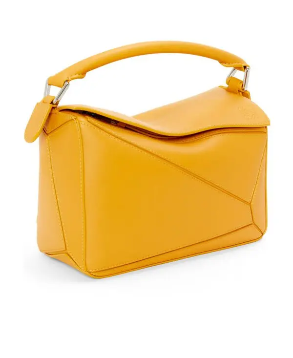 Loewe Small Puzzle Bag In Satin Calfskin - Yellow
