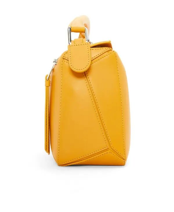 Loewe Small Puzzle Bag In Satin Calfskin - Yellow