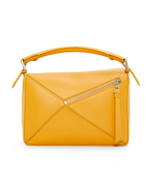 Loewe Small Puzzle Bag In Satin Calfskin - Yellow