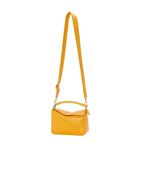 Loewe Small Puzzle Bag In Satin Calfskin - Yellow