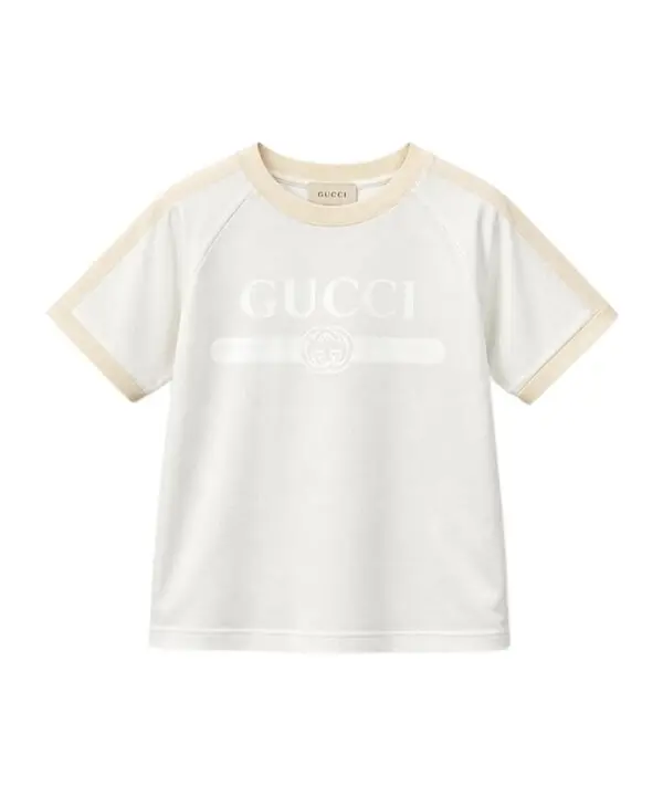 Gucci T-shirt With Logo Detail On The Front - White