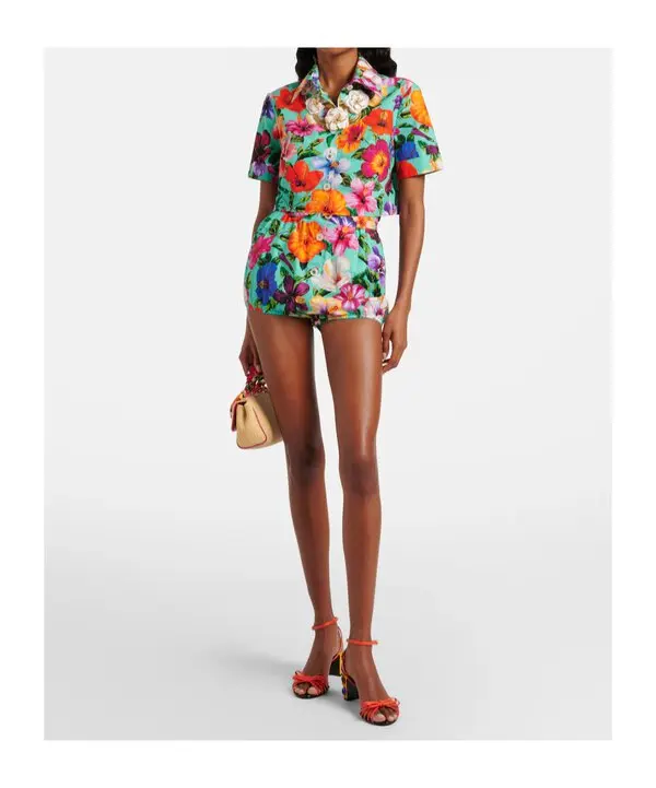 Dolce & Gabbana Floral Cotton Puffed Shorts