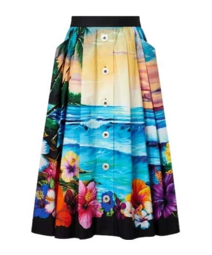Dolce & Gabbana Printed Cotton Midi Skirt - Multicolor