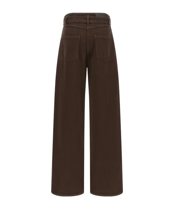 Brunello Cucinelli Belted Twill Trousers - Brown