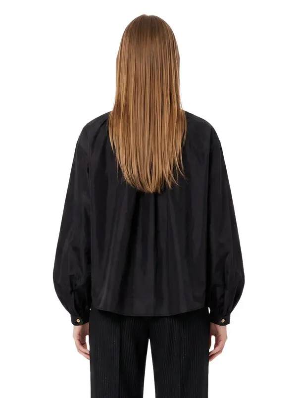 FORTE_FORTE Embroidered Floral Shirt - Black