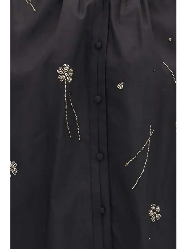 FORTE_FORTE Embroidered Floral Shirt - Black