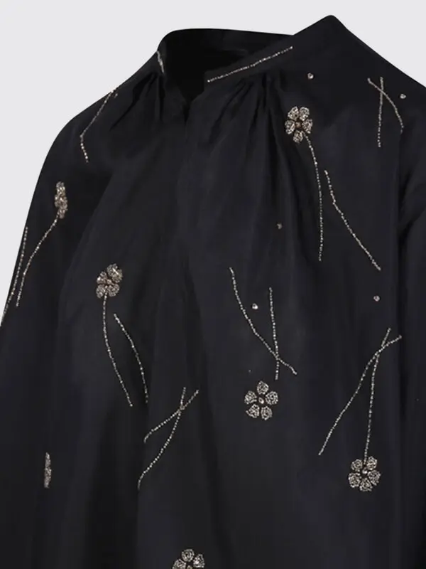 FORTE_FORTE Embroidered Floral Shirt - Black