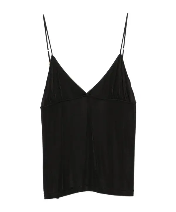 Saint Laurent Sleeveless V-neck Top - Black