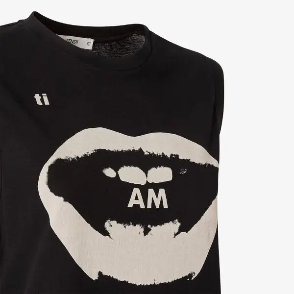 Fendi Jersey Top With Ti Amo Print