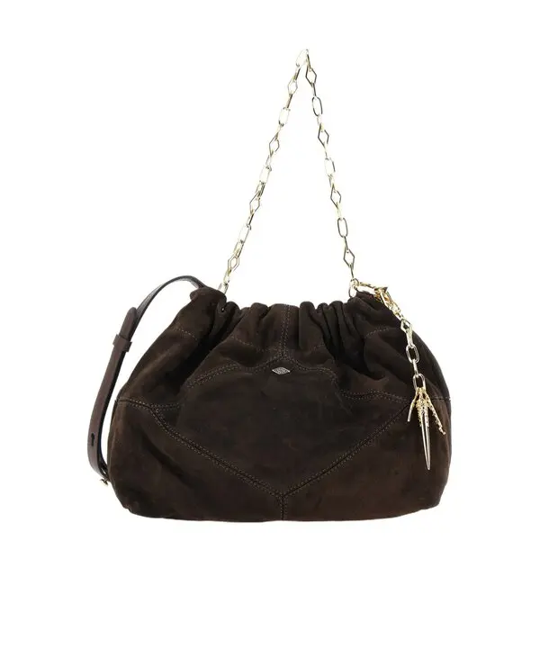 Ba&sh Chain Strap Suede Shoulder Bag
