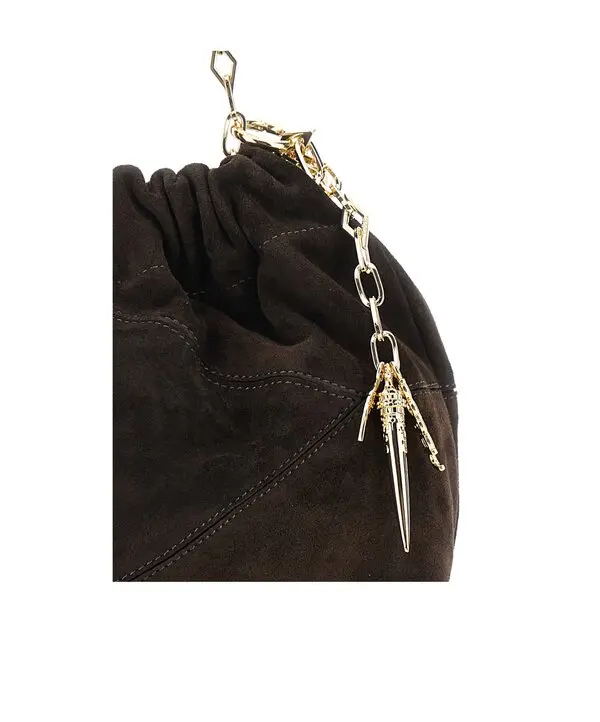 Ba&sh Chain Strap Suede Shoulder Bag