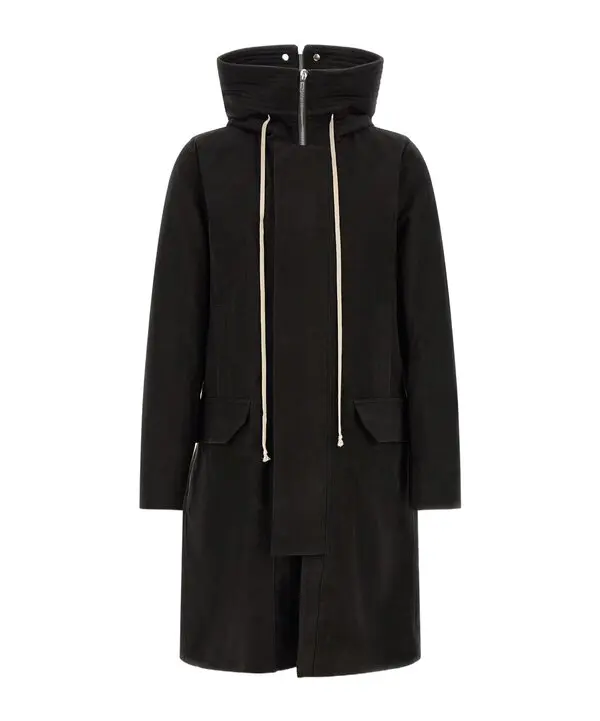 Rick Owens Drawstring-hood Zipped Coat