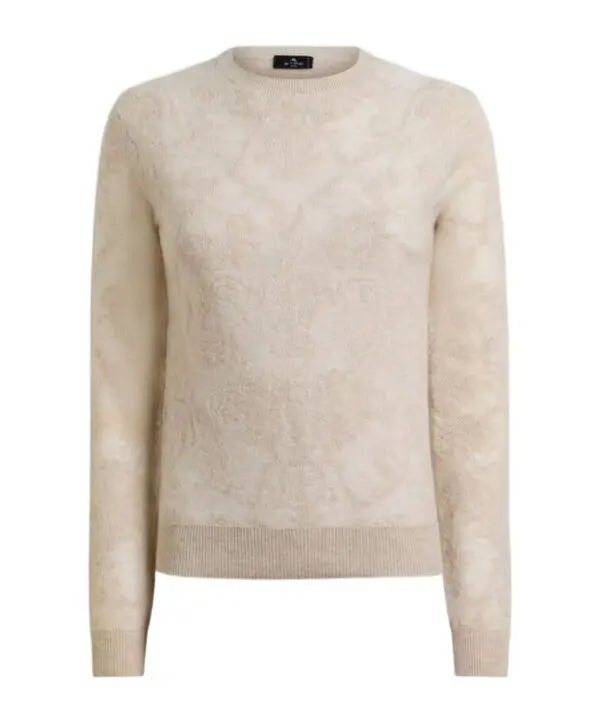 Etro Wool Jacquard Sweater With Placed Motif