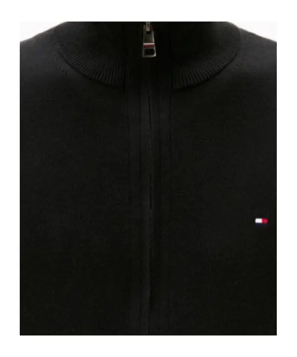 Tommy Hilfiger Embroidered Logo Zip-up Jumper - Black