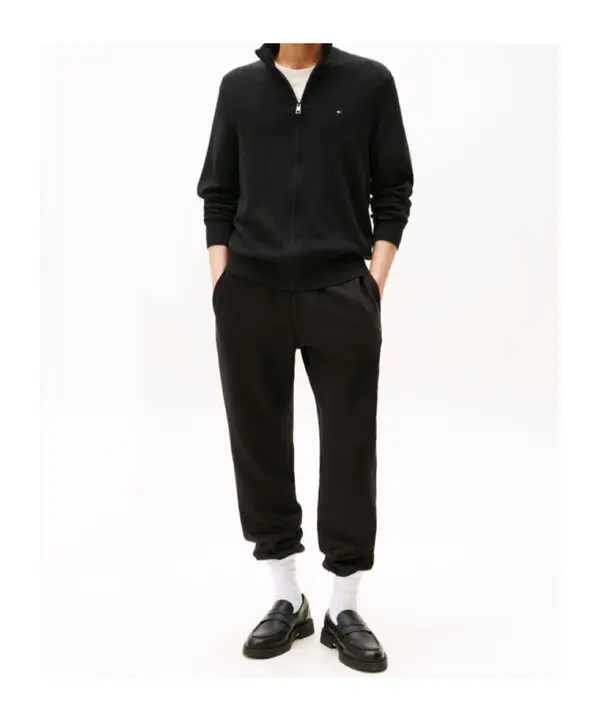 Tommy Hilfiger Embroidered Logo Zip-up Jumper - Black
