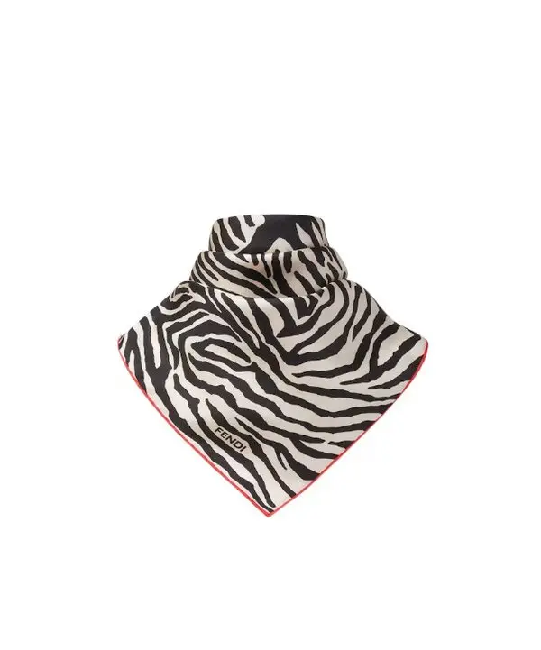 Fendi Silk Foulard With Tiger Animalier Print - Multi-color