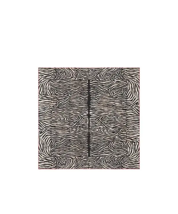 Fendi Silk Foulard With Tiger Animalier Print
