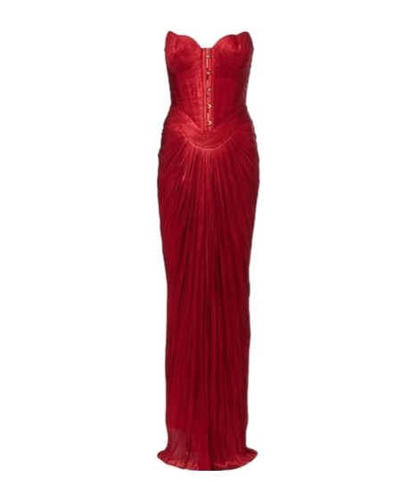 MARIA LUCIA HOHAN Kiera Silk Tulle Corset Gown - Red