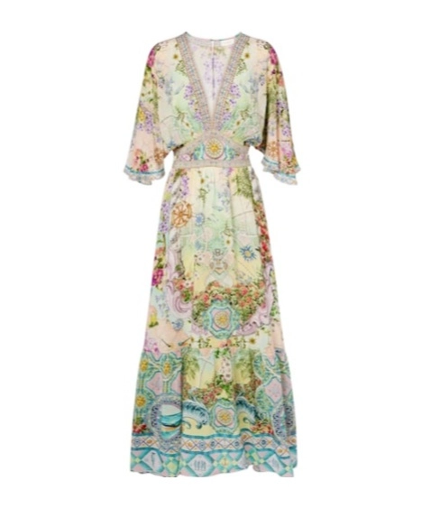 Camilla Embellished Silk Maxi Dress - Nude
