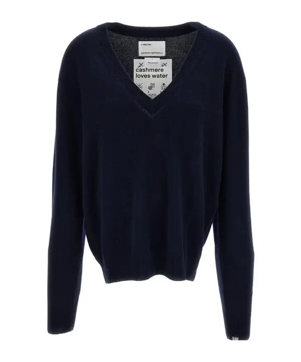 Extreme Cashmere Long-sleeved V-neck Jumper - Blue