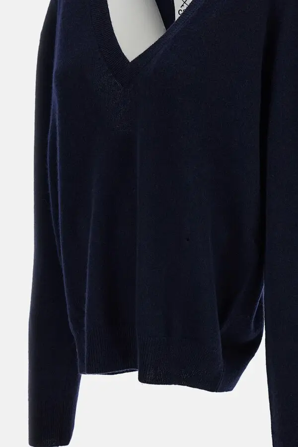 Extreme Cashmere Long-sleeved V-neck Jumper - Blue
