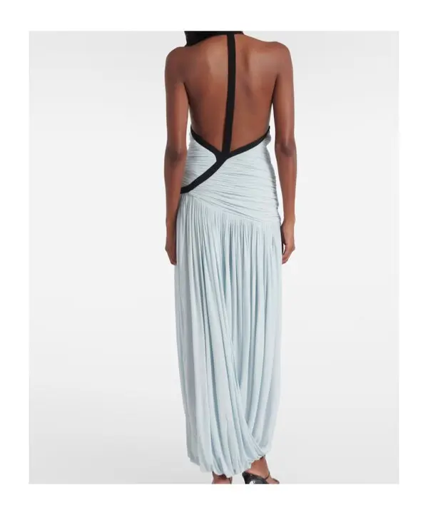 Christopher Esber Suspended Ruched Jersey Maxi Dress