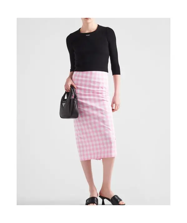 Prada Cotton Ribbed Knit Sweater