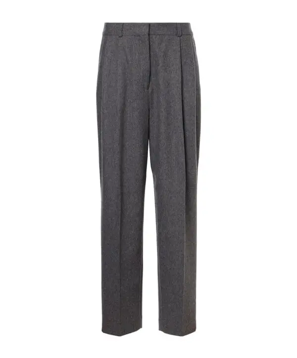 TOTEME Low-rise Wool-blend Flannel Straight Pants