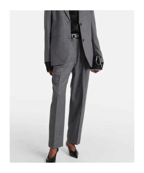 TOTEME Low-rise Wool-blend Flannel Straight Pants