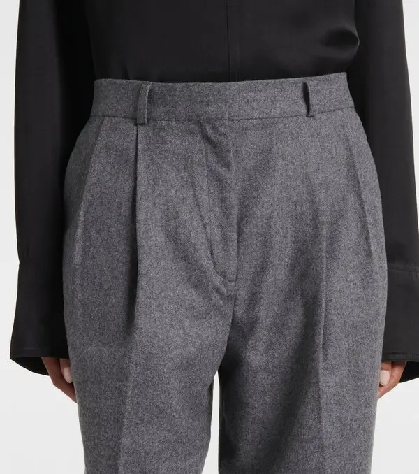 TOTEME Low-rise Wool-blend Flannel Straight Pants