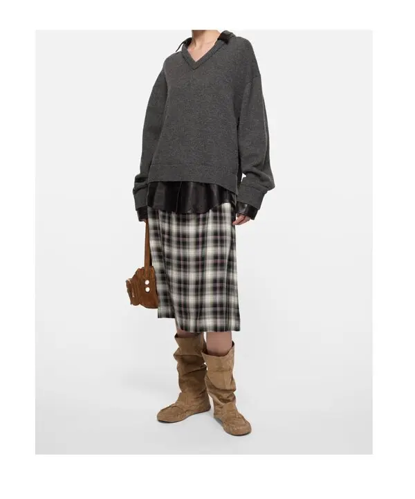 Acne Studios Plaid Midi Skirt