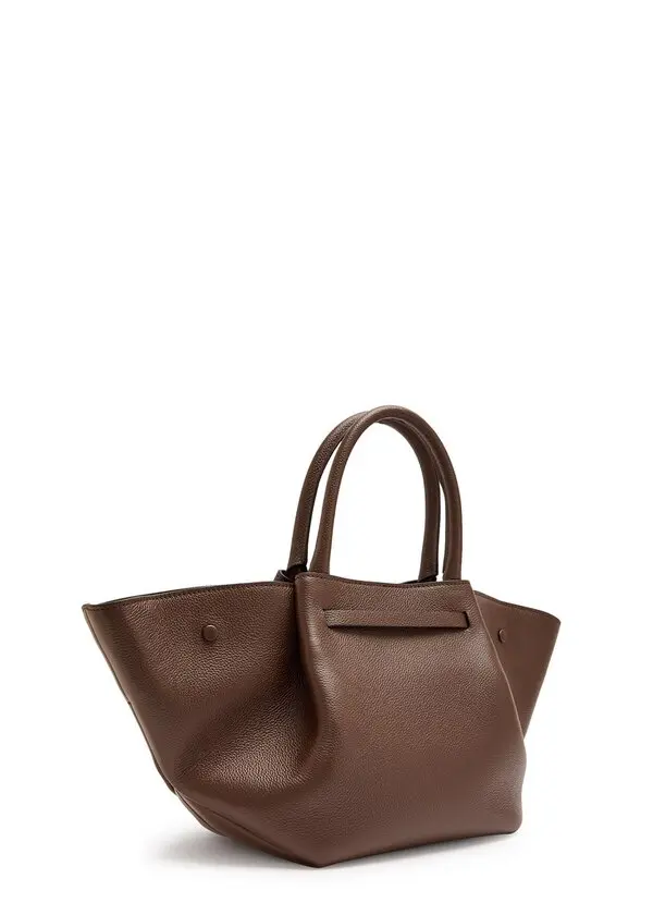 DEMELLIER Midi Grained Leather Tote - Moca