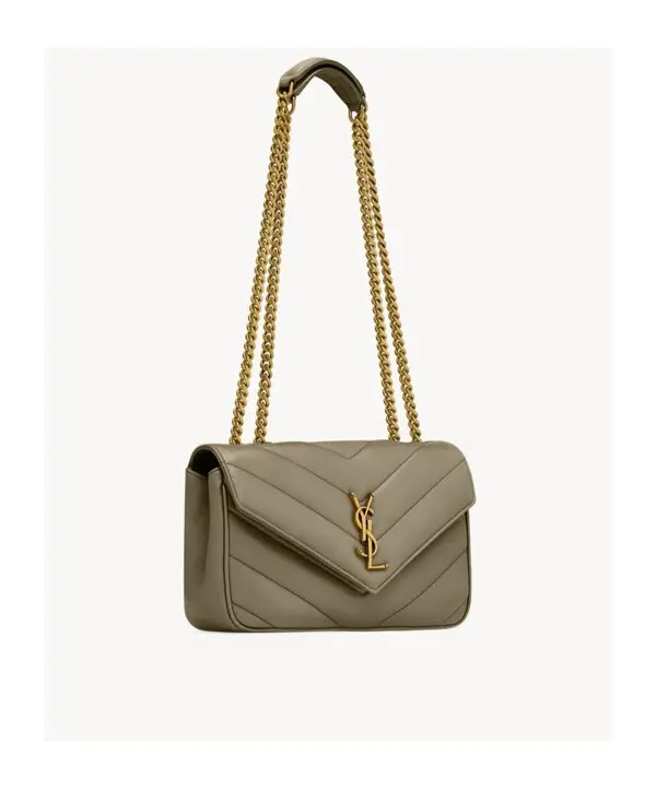 Saint Laurent Loulou Small Matelassé Lambskin Shoulder Bag - Dark Moss