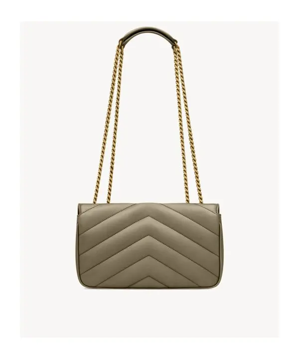 Saint Laurent Loulou Small Matelassé Lambskin Shoulder Bag - Dark Moss