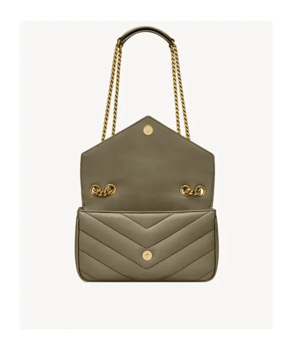 Saint Laurent Loulou Small Matelassé Lambskin Shoulder Bag - Dark Moss