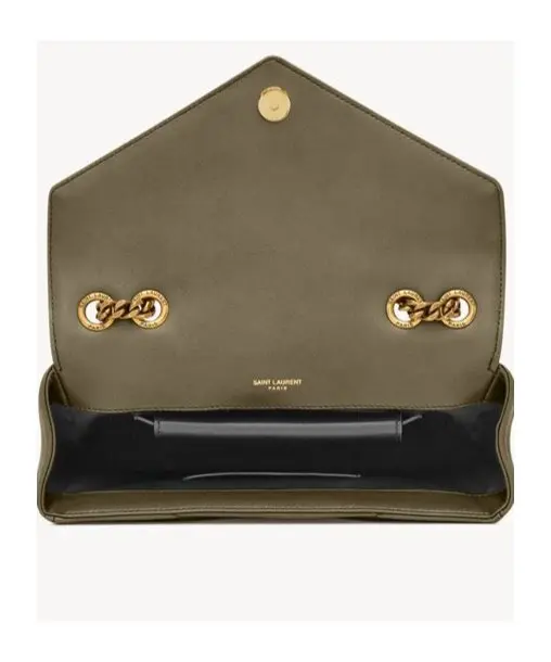 Saint Laurent Loulou Small Matelassé Lambskin Shoulder Bag - Dark Moss