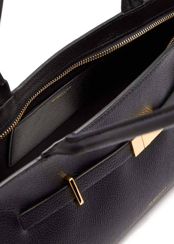 DEMELLIER Grained Leather Shoulder Bag - Black