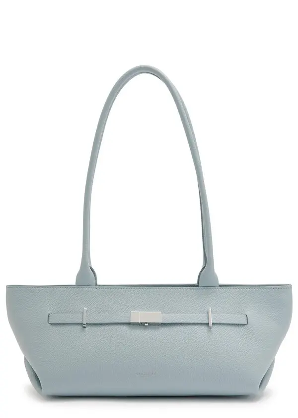 DEMELLIER Grained Leather Shoulder Bag - Blue