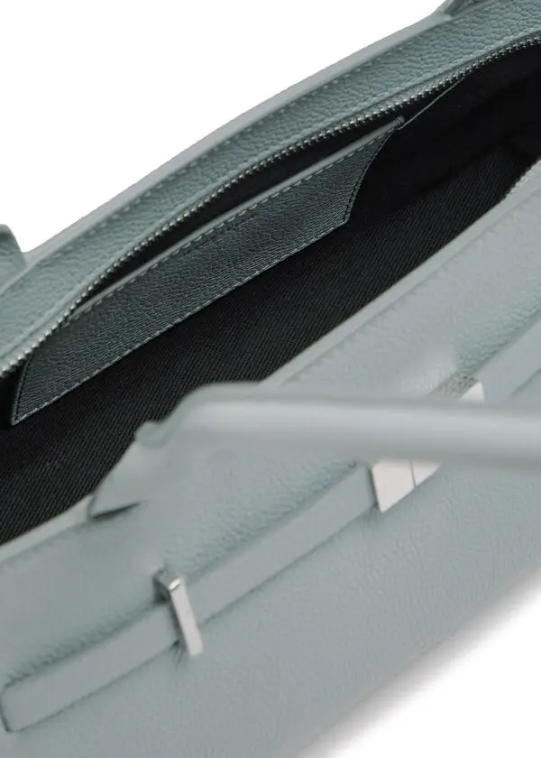 DEMELLIER Grained Leather Shoulder Bag - Blue