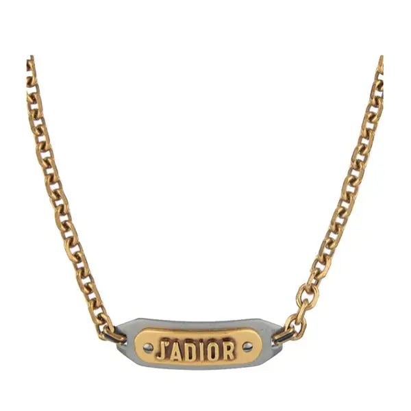 Dior Metal Logo Necklace
