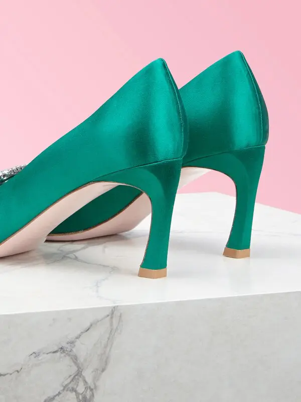 ROGER VIVIER Trompette Crystal Diamond-button Heels