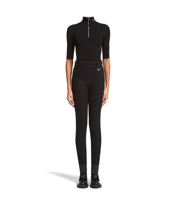 Prada Stretch Flannel High Waist Stirrup Pants
